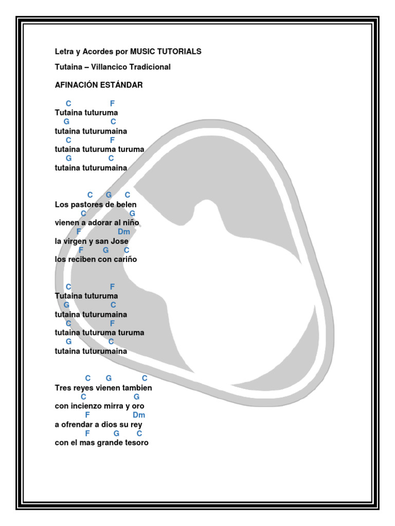 Letra y acordes del villancico Tutaina | PDF
