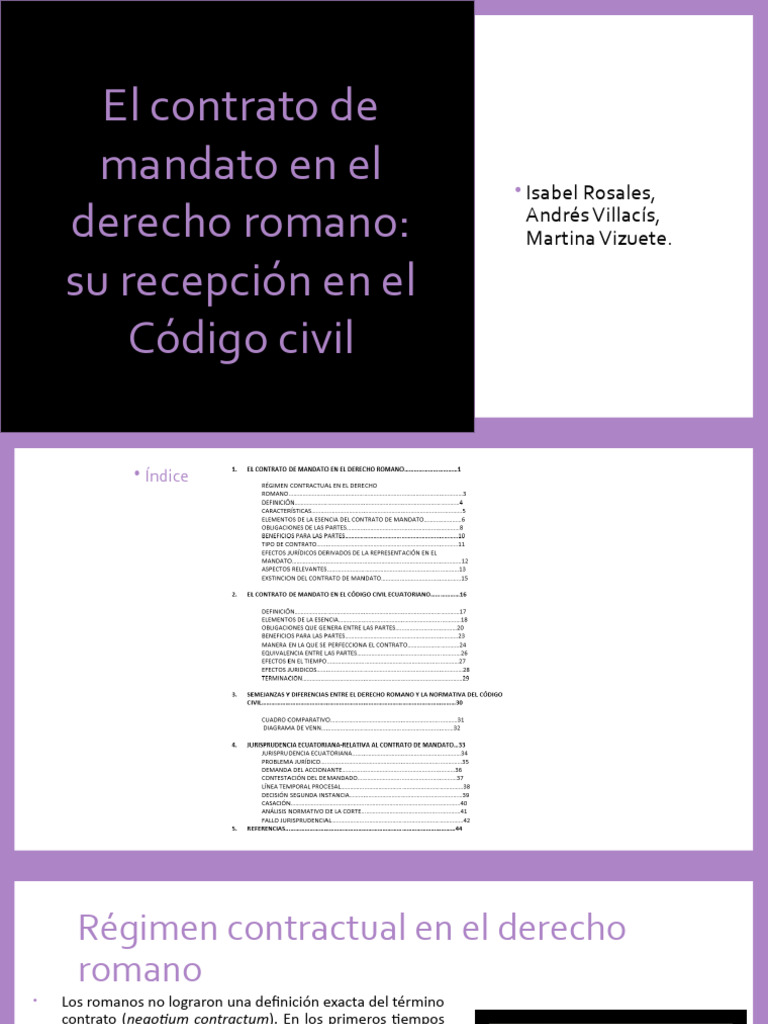 El contrato de mandato en derecho romano | PDF | Demanda judicial ...