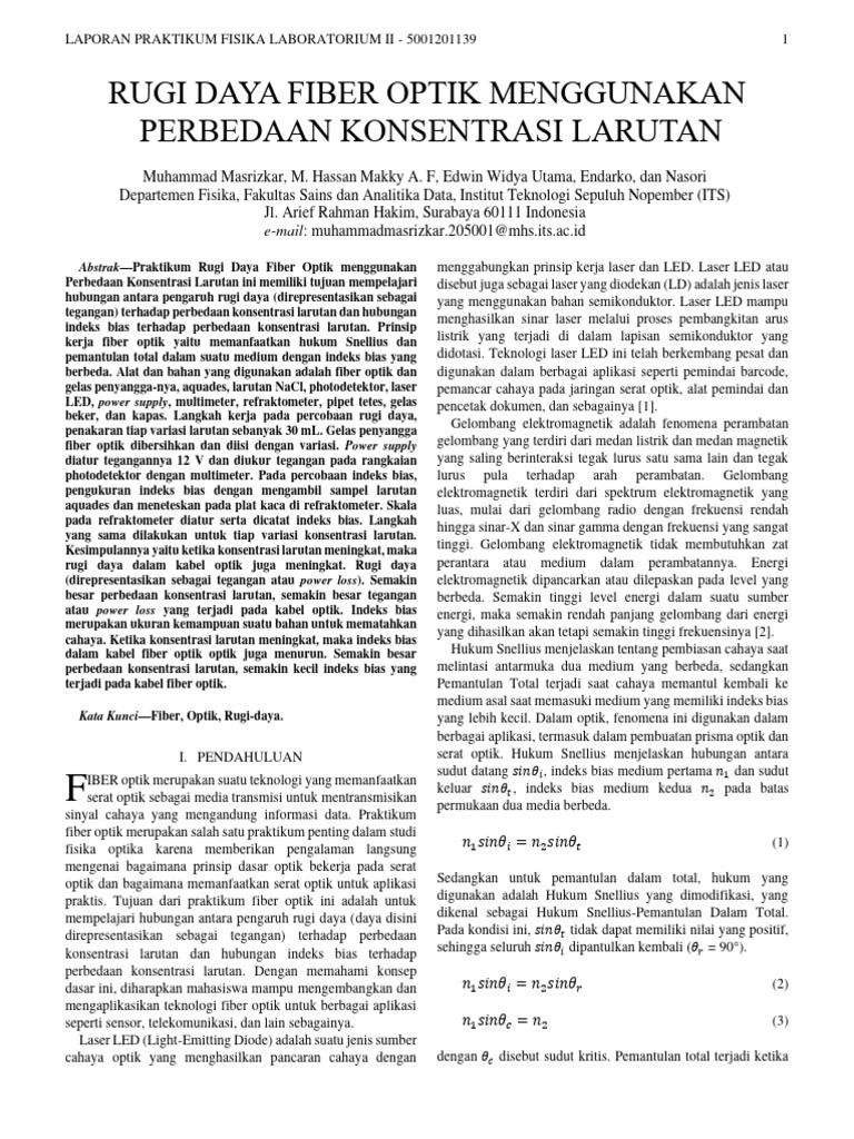 Fiber Optik Sensor | PDF