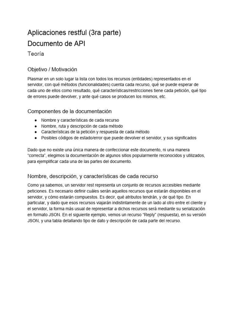 08-Aplicaciones RESTful (3ra Parte) - Documentación (1.0.0) | PDF | Servidor web | Internet y web