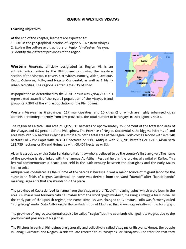 Western Visayas Region VI Overview | PDF