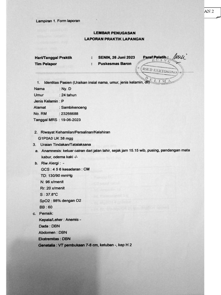 Laporan PKL PKMN R. VK (Delima) Ep | PDF