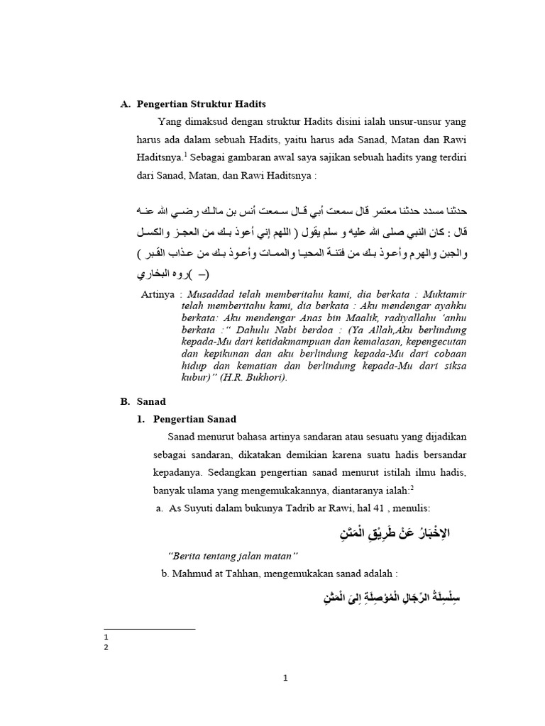 Struktur Hadits | PDF | Agama & Spiritualitas