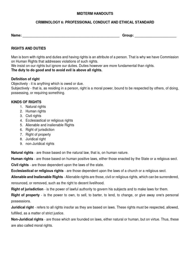 Crim6 Midterm Handouts | PDF | Justice | Crime & Violence