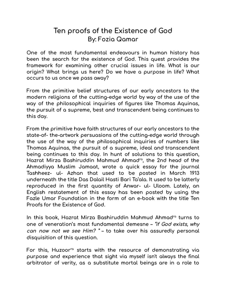 Ten Proofs of The Existence of God (Special Reading Compitition Age 10 ...