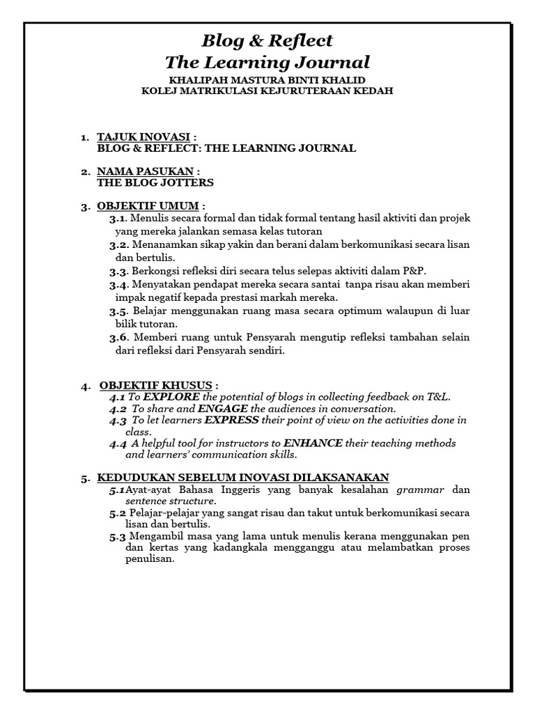 Contoh Pelaporan Inovasi 2 | PDF