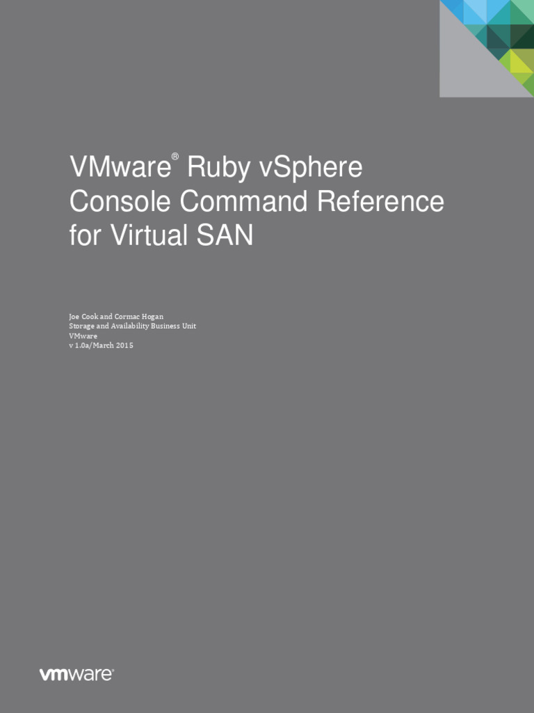 Vmware Ruby Vsphere Console Command Reference For Virtual San Pdf Command Line Interface