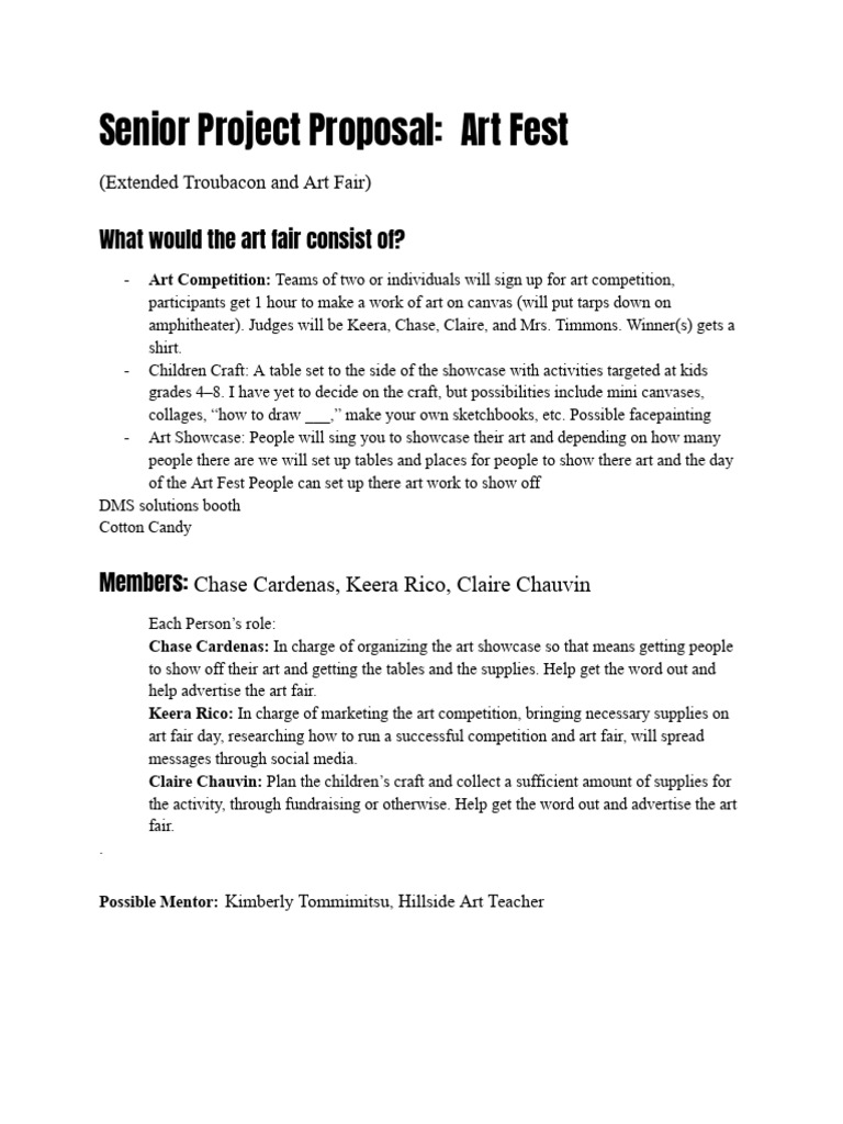 Senior Project Proposal | PDF