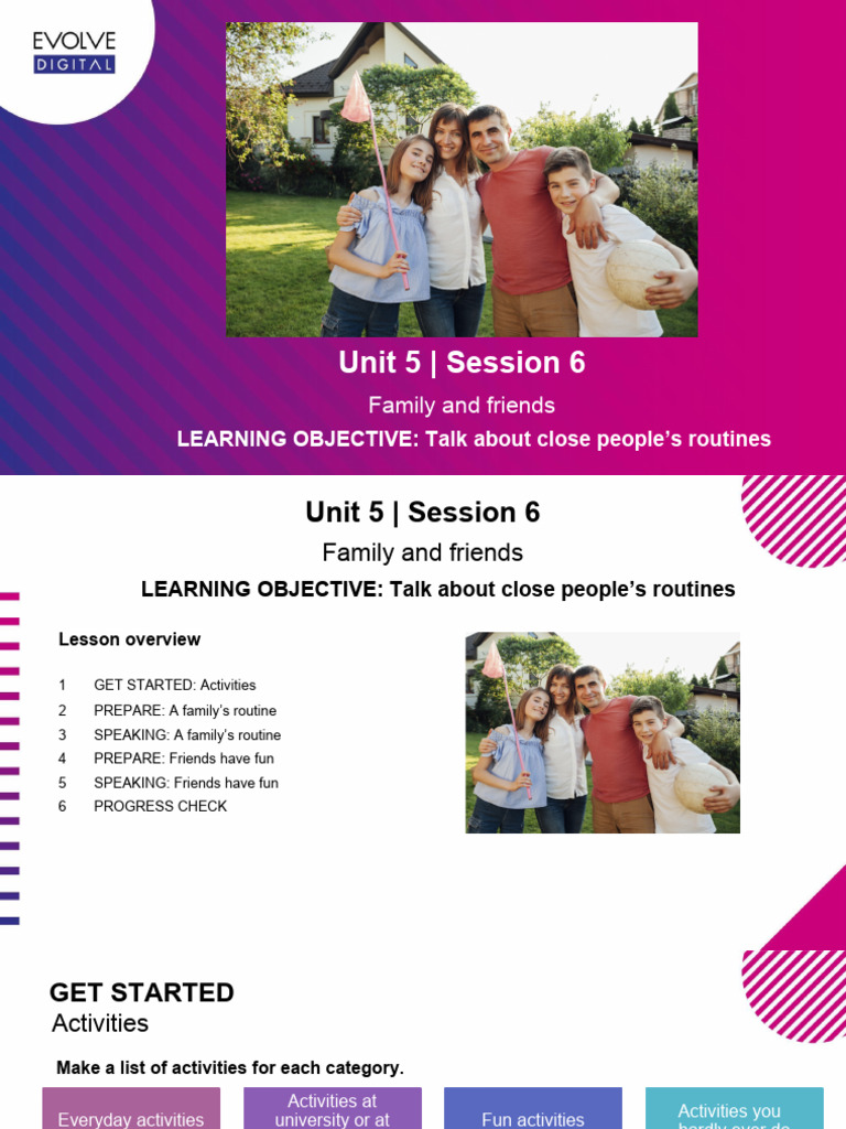 Unit 5 - Session 6: Family and Friends | PDF