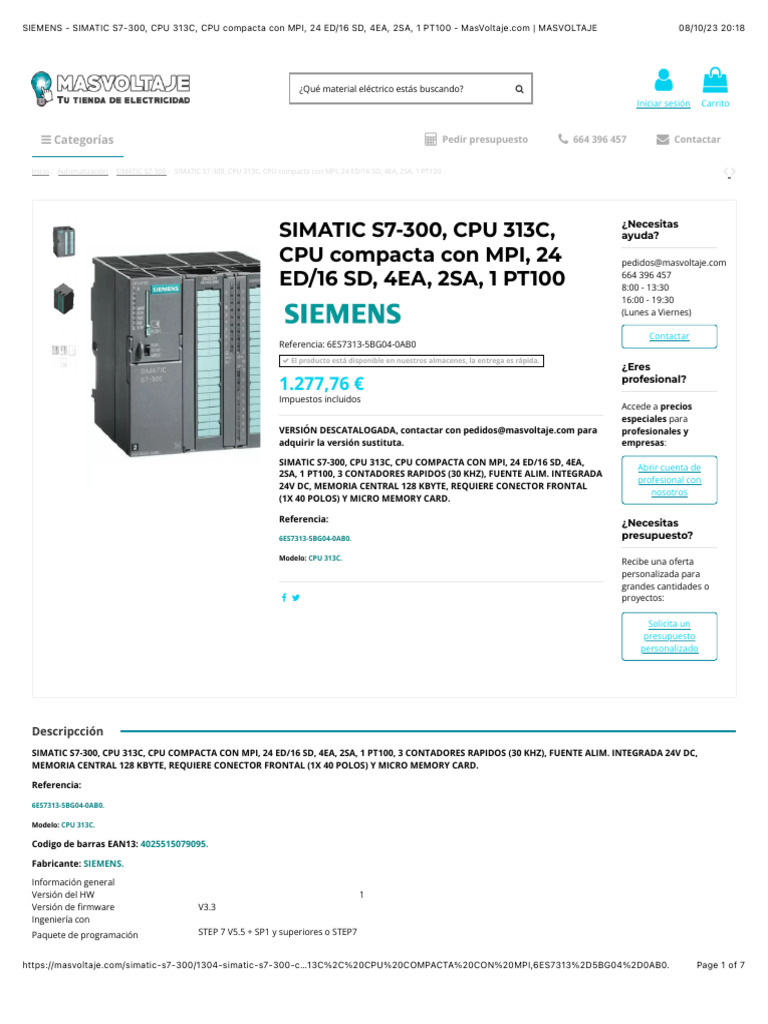 Ficha Tecnica PLC | PDF | Resistencia Eléctrica y Conductancia | Unidad Central de procesamiento