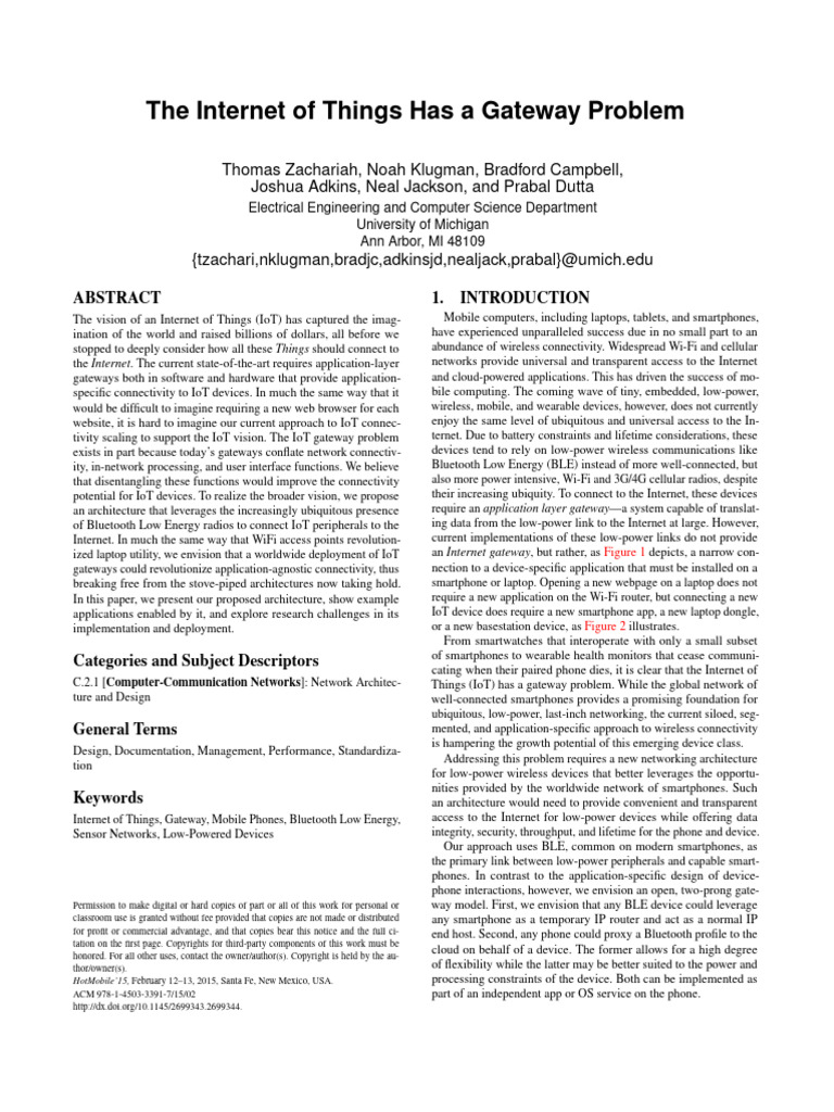 Zachariah Gateway Hotmobile15 | PDF | Internet Of Things | Gateway ...