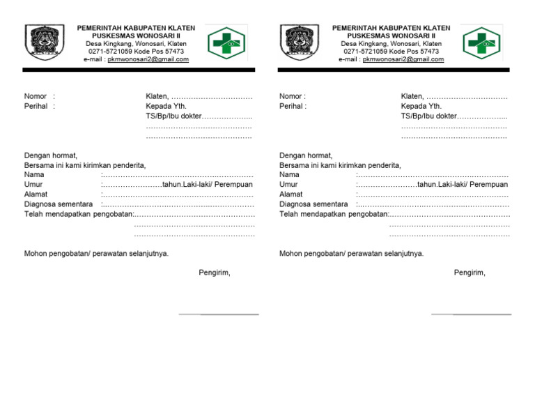 Lembar Rujukan Lanjut | PDF
