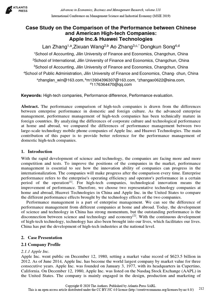 Case Study 1 - Comparison of The Performance Between Apple and Huawei ...