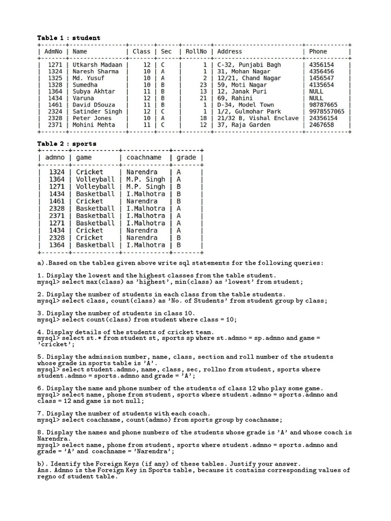 Mysql Textbook Lab Exercise Pdf Information Technology Management Computer Programming