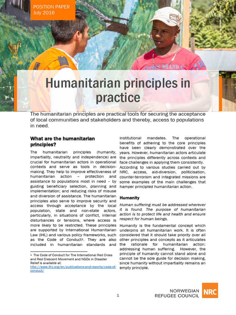 Humanitarian Principles Explained | PDF
