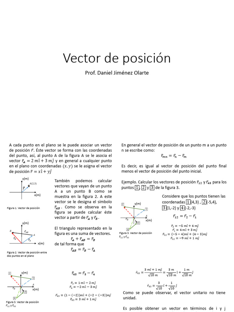 Cálculo de Vectores de Posición y Tensión | PDF | Vector Euclidiano ...