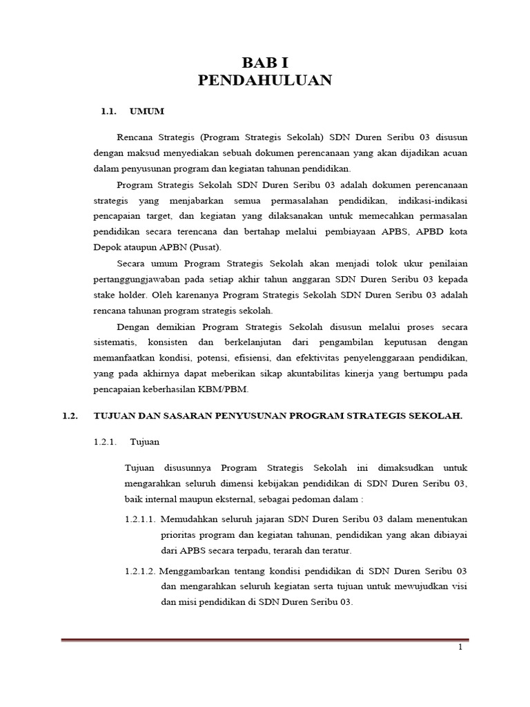 Contoh Renstra | PDF