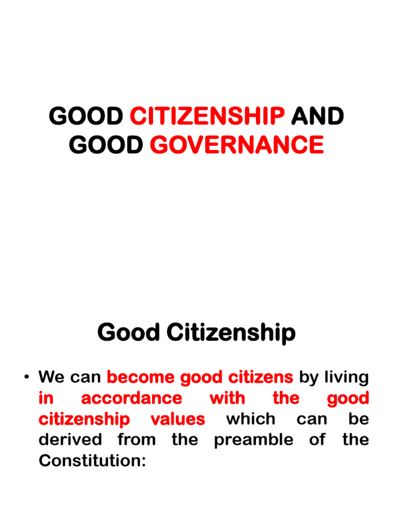 Module 3-Good-Citizenship-Governance | PDF | Governance | Political Science