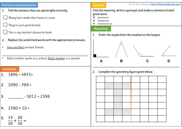 Year 4 Test A Day 6 TME | PDF