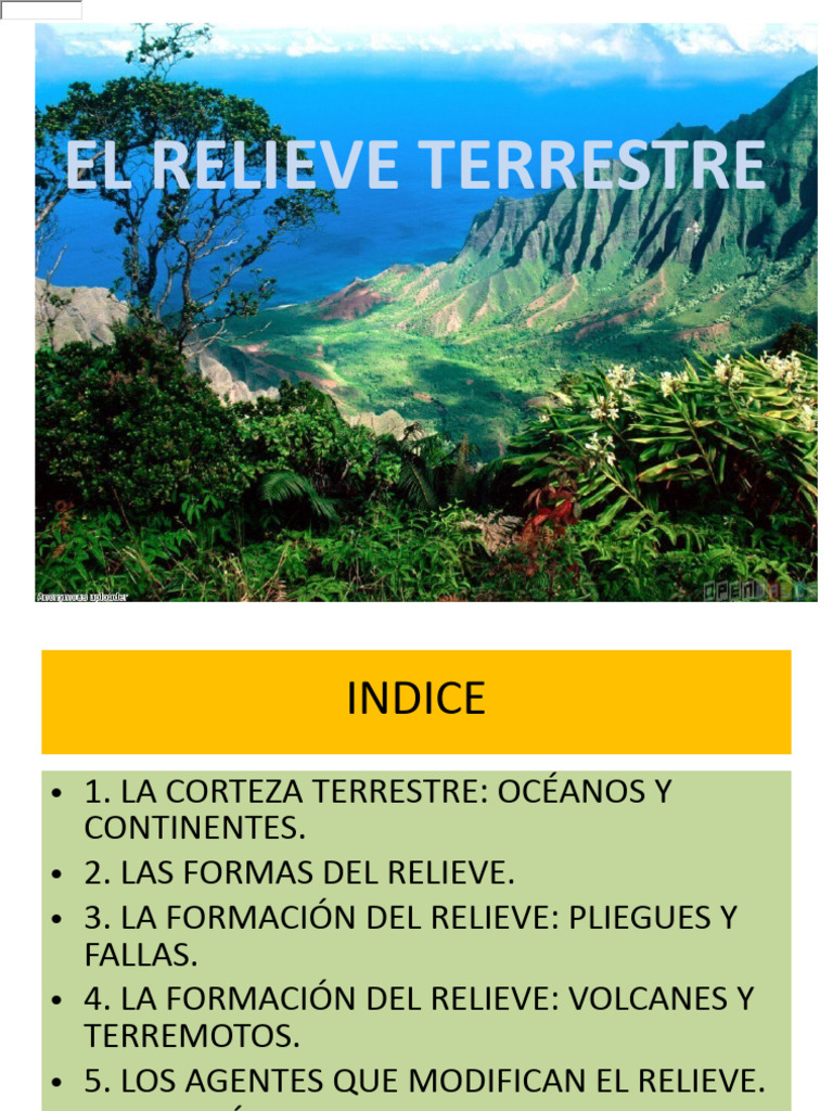 TEMA 2 EL RELIEVE TERRESTRE | PDF | Terreno | Continente