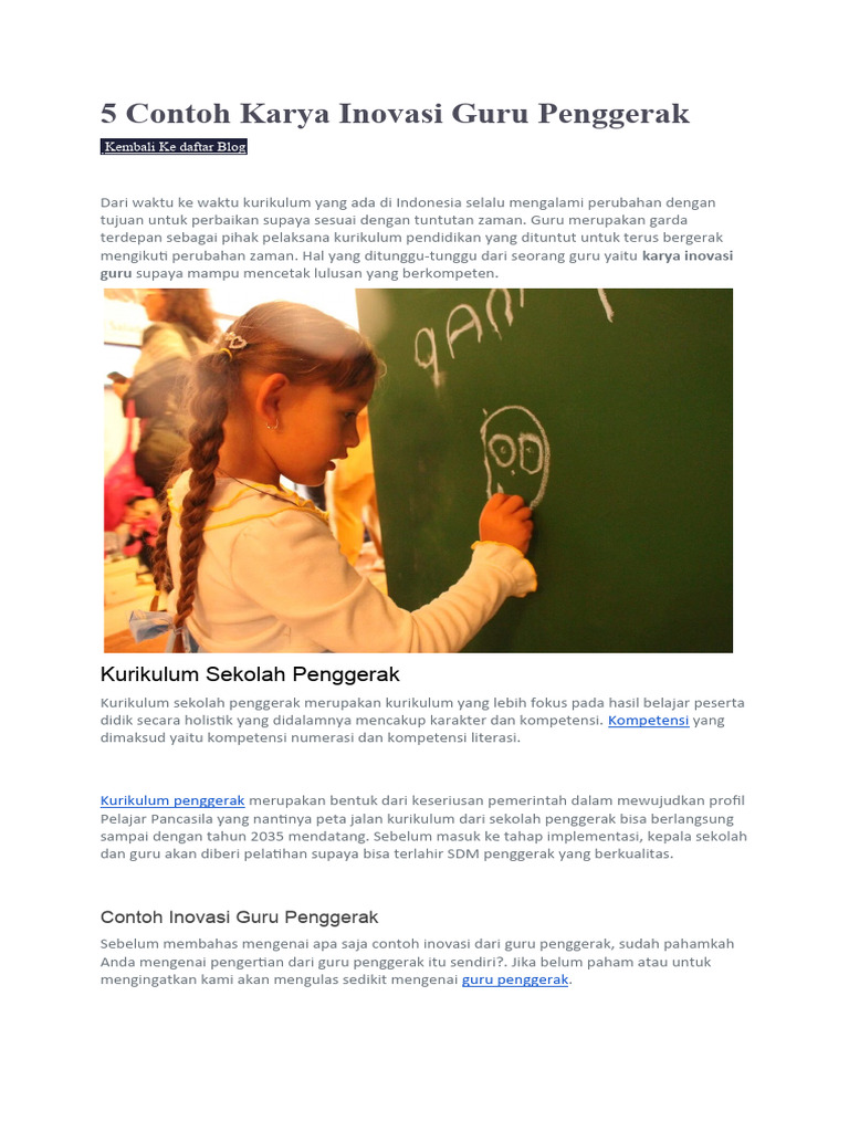 5 Contoh Karya Inovasi Guru Penggerak | PDF | Karier & Perkembangan