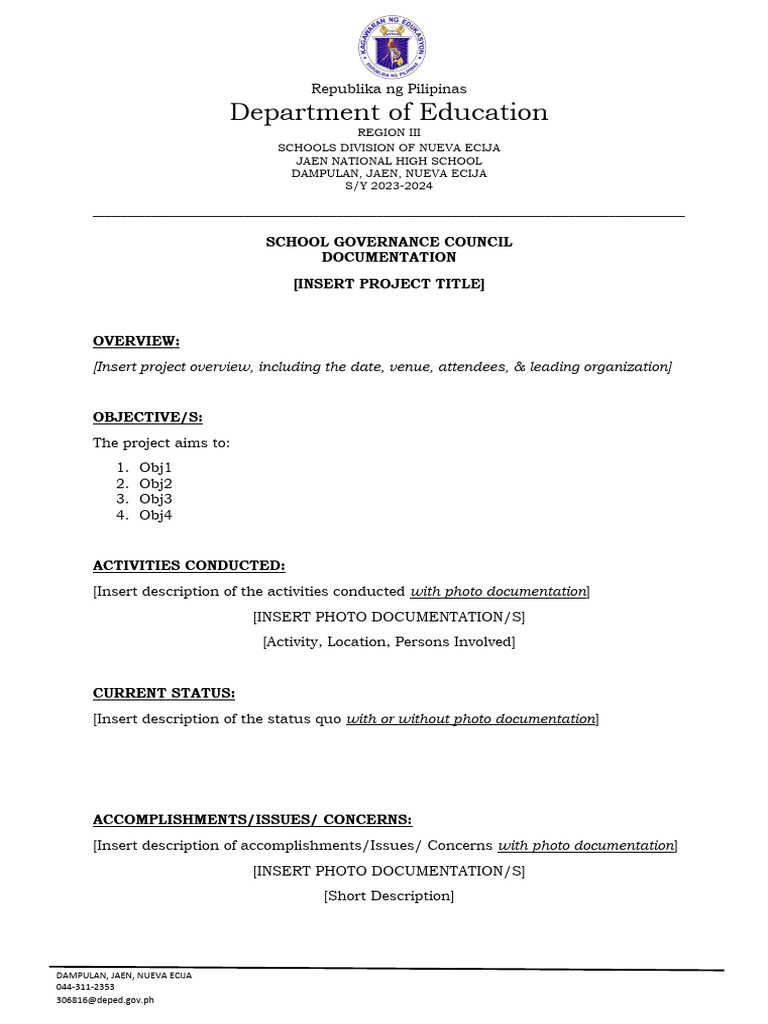 (SGC) Documentation - Report Template | PDF