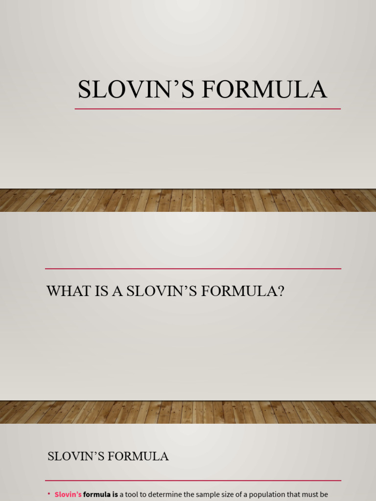 Slovins Formula | PDF