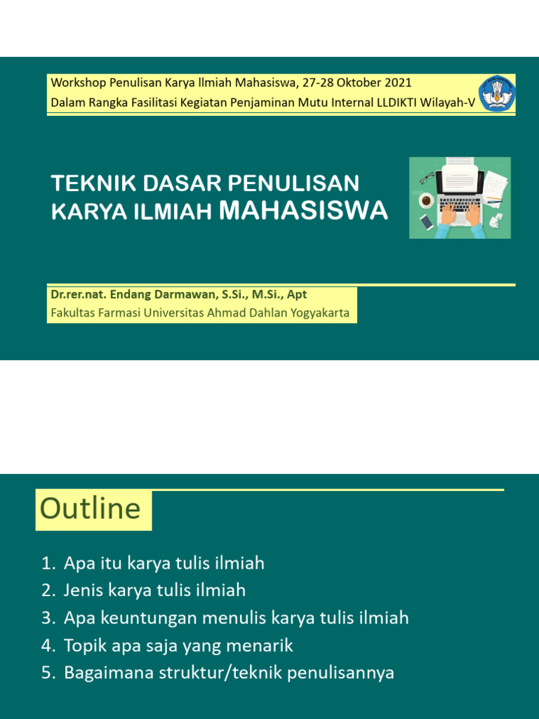 Materi Workshop Penulisan Karya Llmiah Mahasiswa, 27-28 Oktober 2021 LLDIKTI-5 | PDF | Karier ...