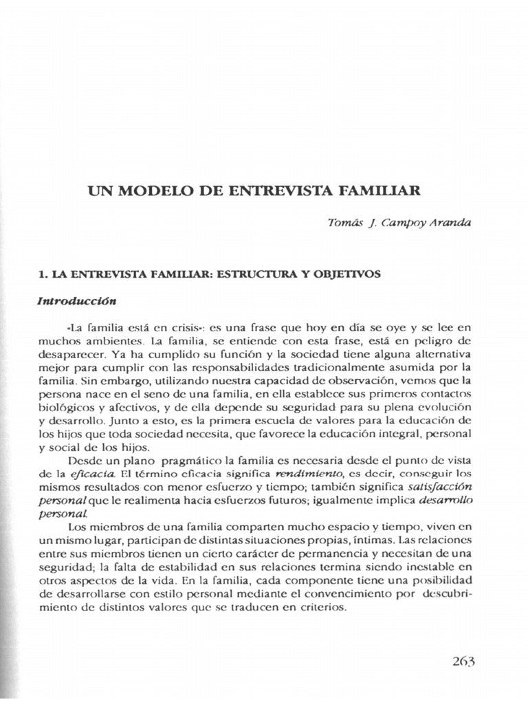 Un Modelo de Entrevista Familiar | PDF