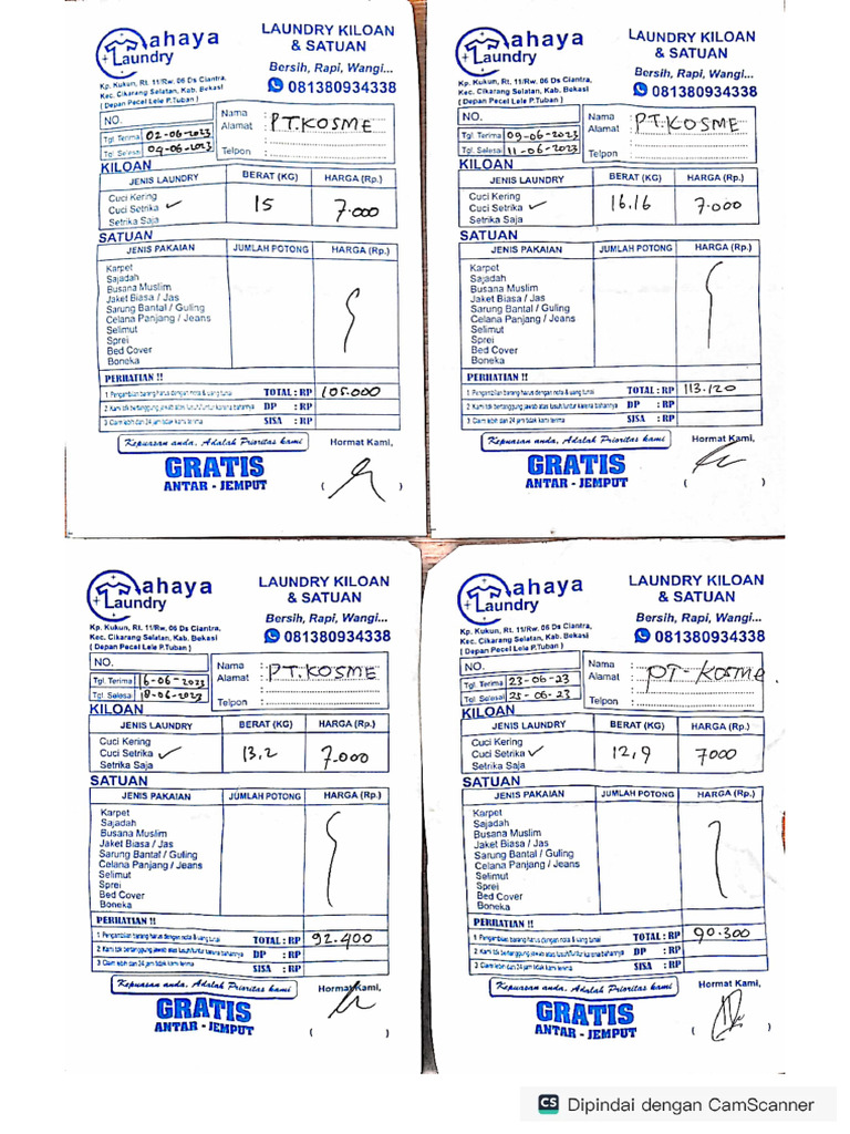 Nota Bon Loundry | PDF