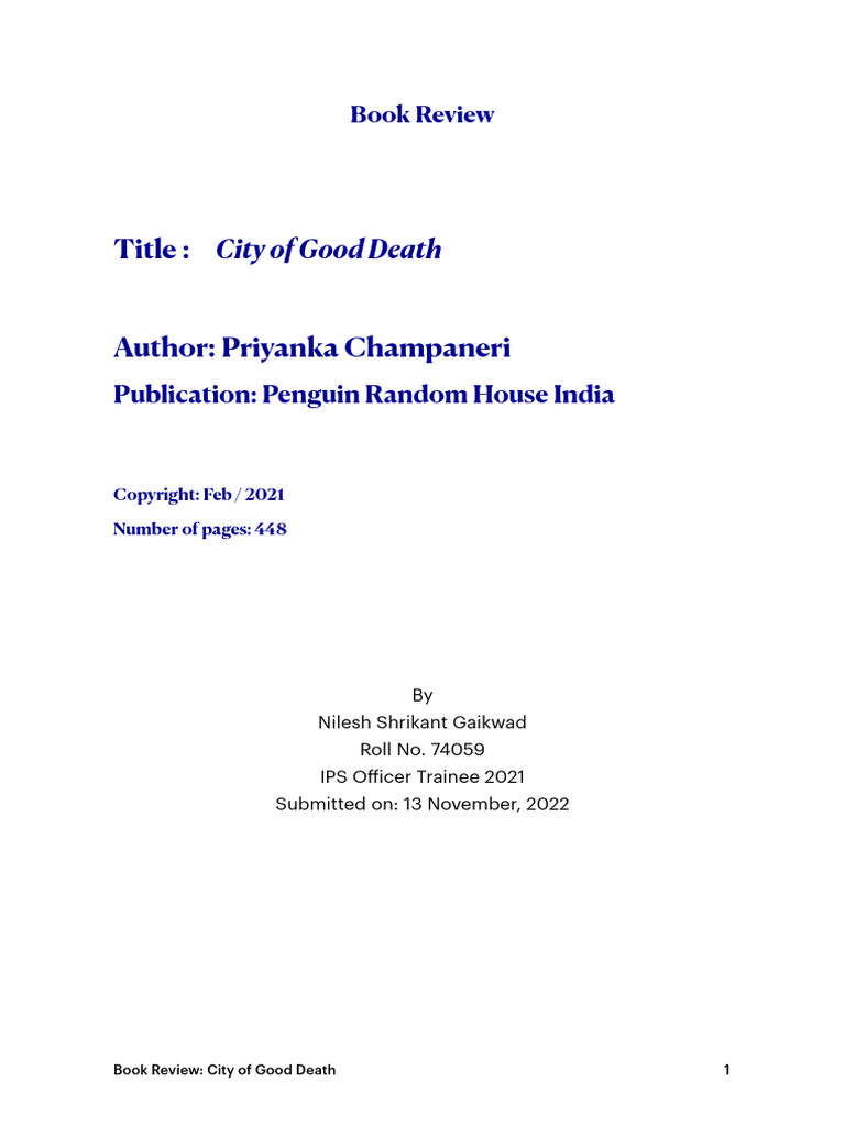 Submit - City of Good Death Review | PDF