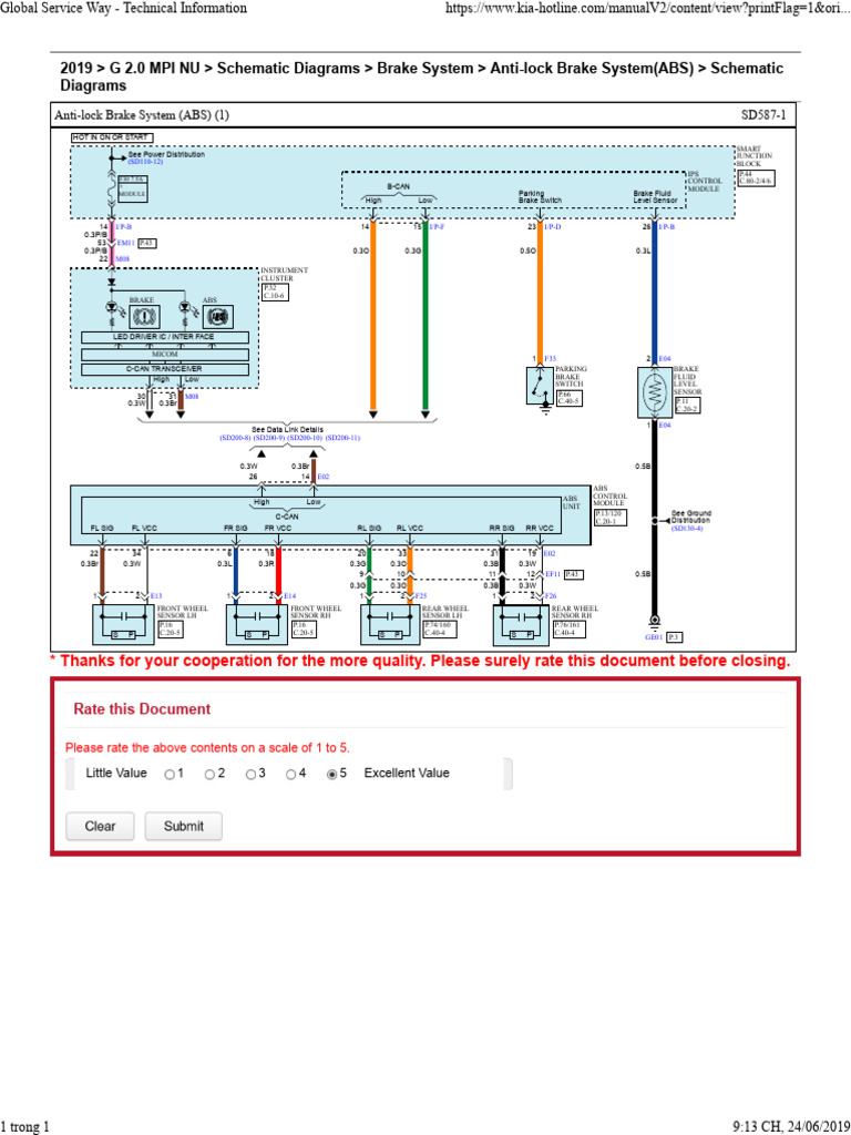 2019 G 2.0 MPI NU Schematic Diagrams Brake System Anti-Lock Brake ...