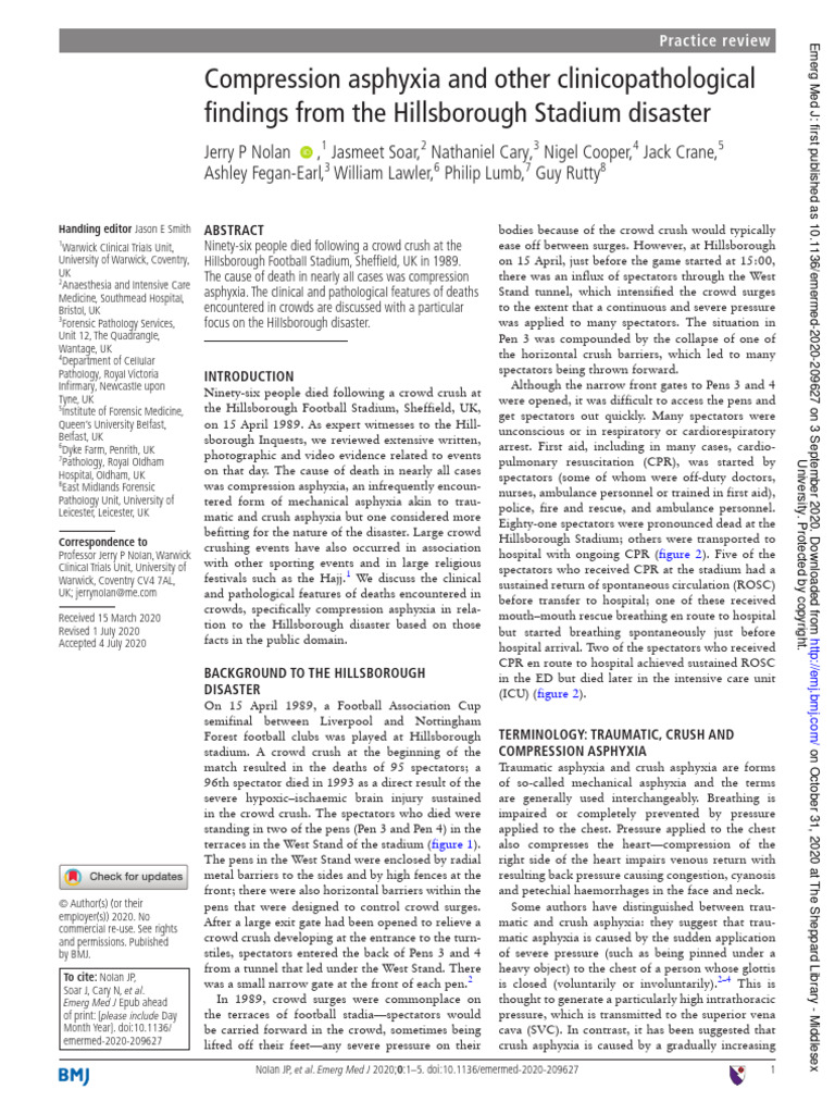 Compression Asphyxia and Other Clinicopathological Findings From The ...