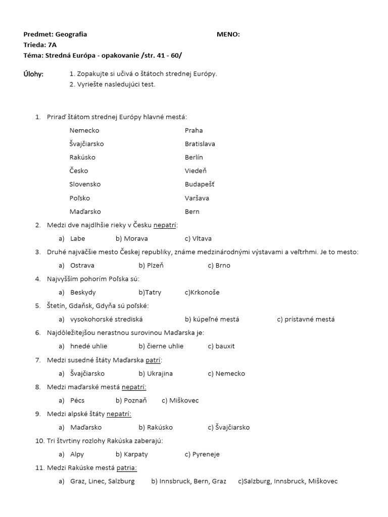 geografia_7.rocnik_7._Opakovanie | PDF