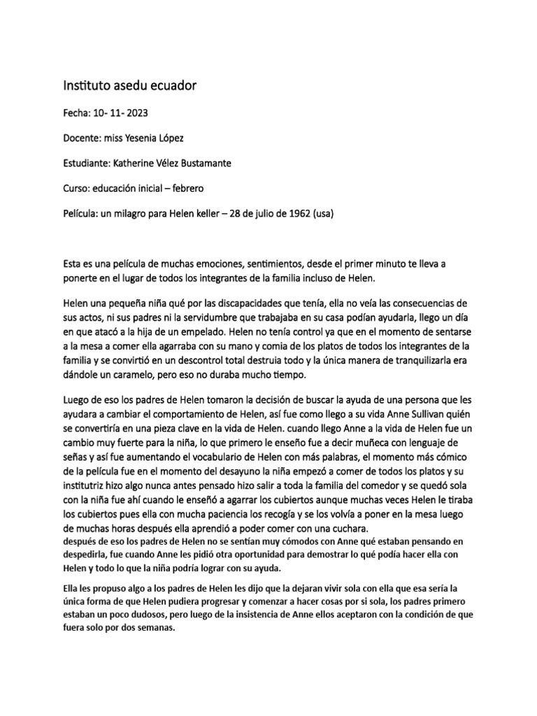 Resumen de Pelicula | PDF