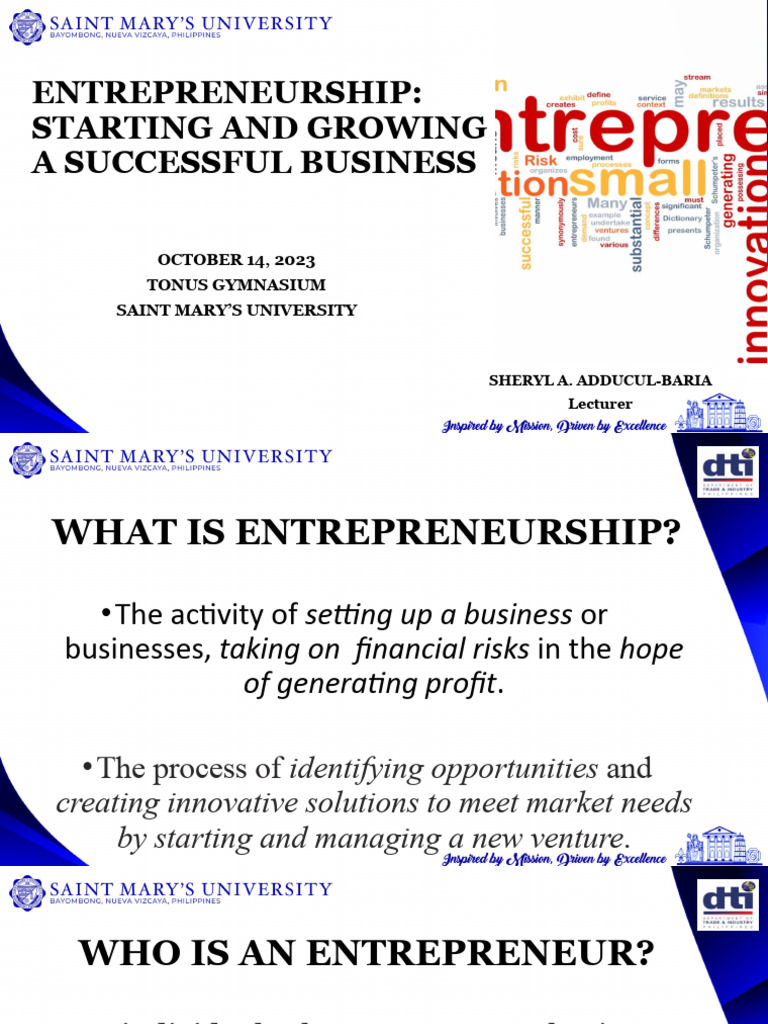 NSTP - Entrepreneurship - Starting and Growing The Business | PDF ...
