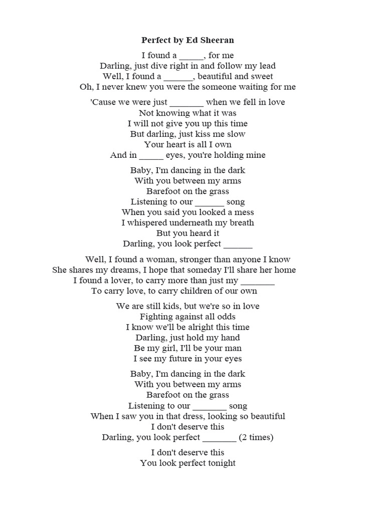 perfect lyrics | PDF | Recorded Music