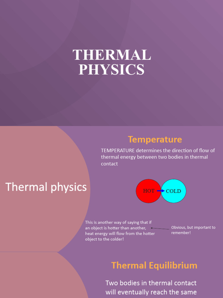 Thermal Physics | PDF | Heat Capacity | Temperature