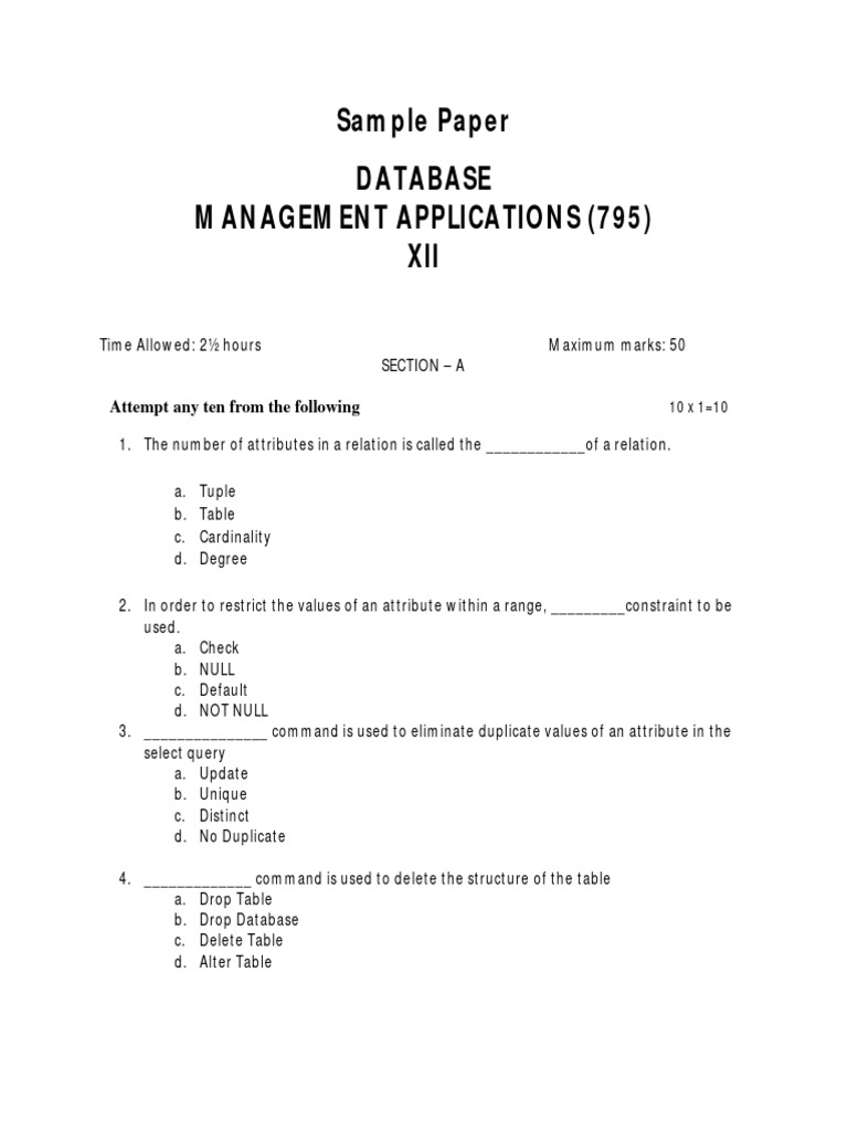 795-Database Management Applications-Sqp | PDF | Databases | Computing 795-Database Management Applications-Sqp | PDF | Databases | Computing