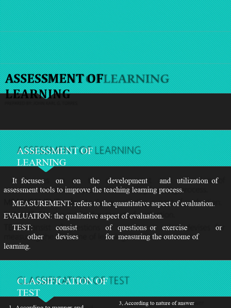 Assessment of Learning PPT 201012014906 | PDF | Variance | Educational ...
