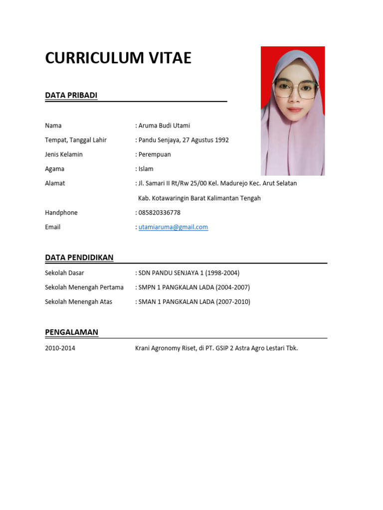 CURRICULUM VITAE Aruma | PDF
