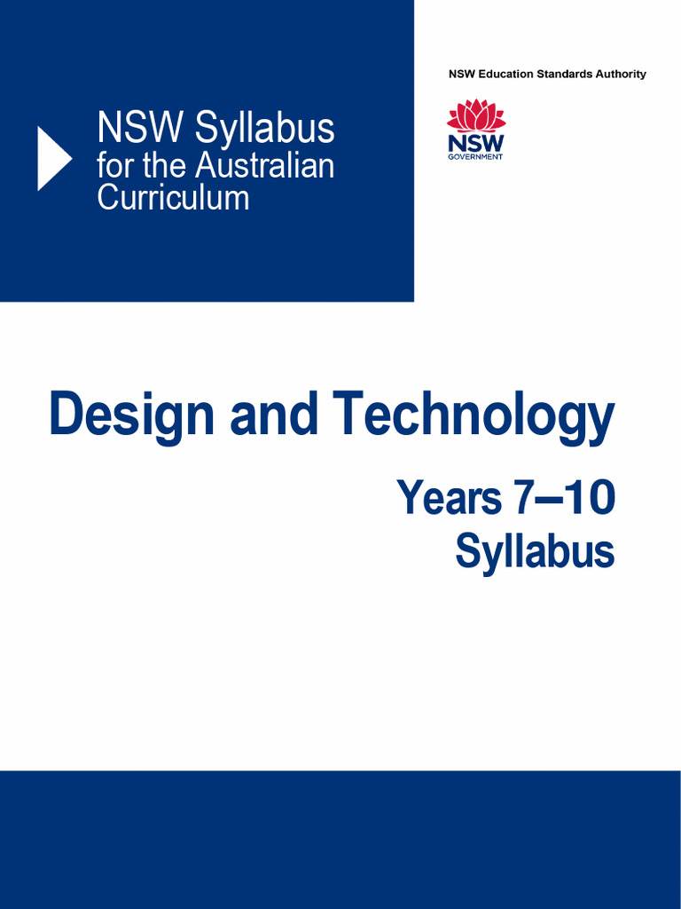Design and Technology Years 7 10 Syllabus 2019 | PDF | English As A ...