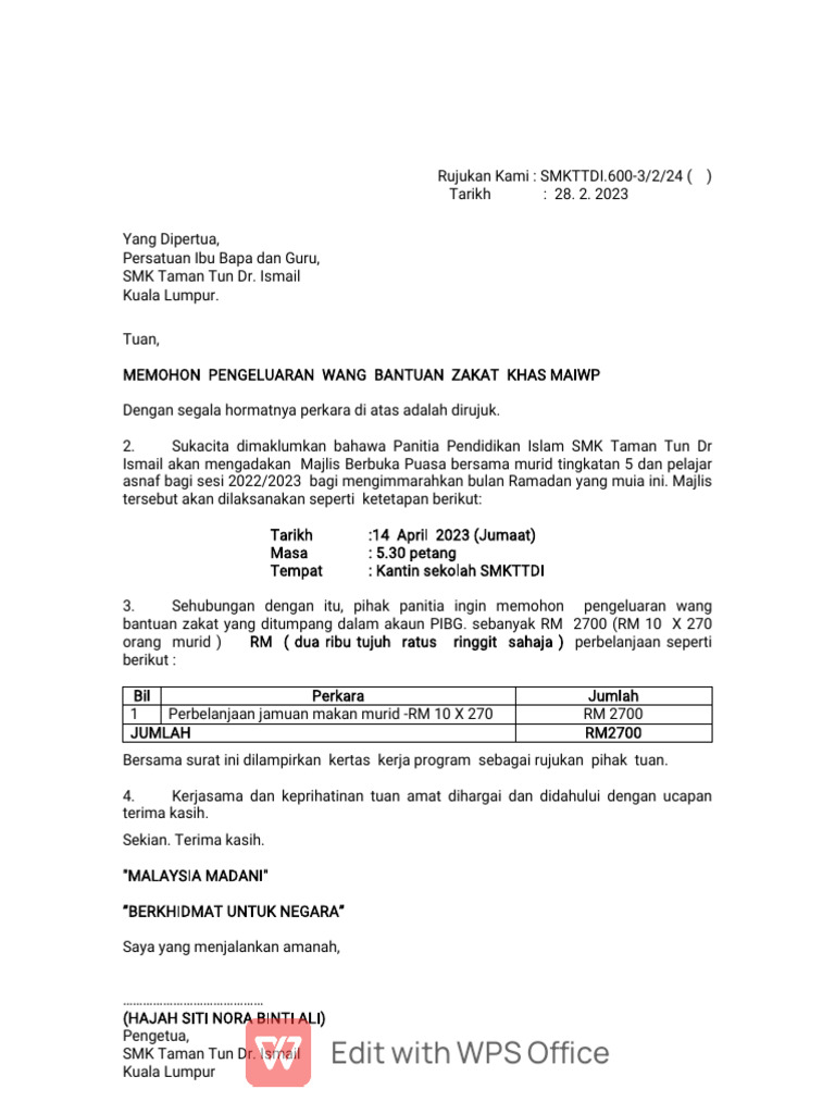 Surat Majlis Berbuka Puasa | PDF Surat Majlis Berbuka Puasa | PDF