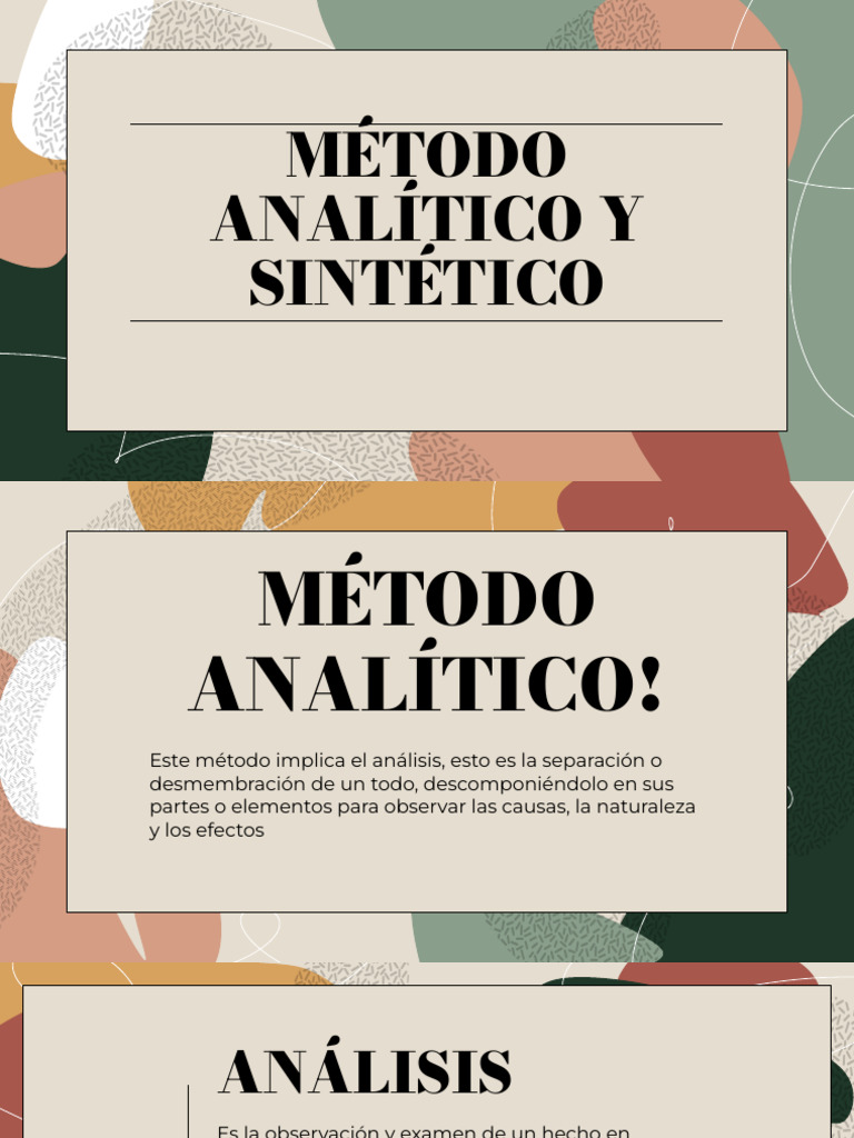 Método Analítico y Sintético | PDF | Análisis | Método científico