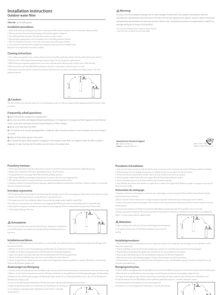 How To Install Filter Candles | PDF | Water Purification | Washing Machine