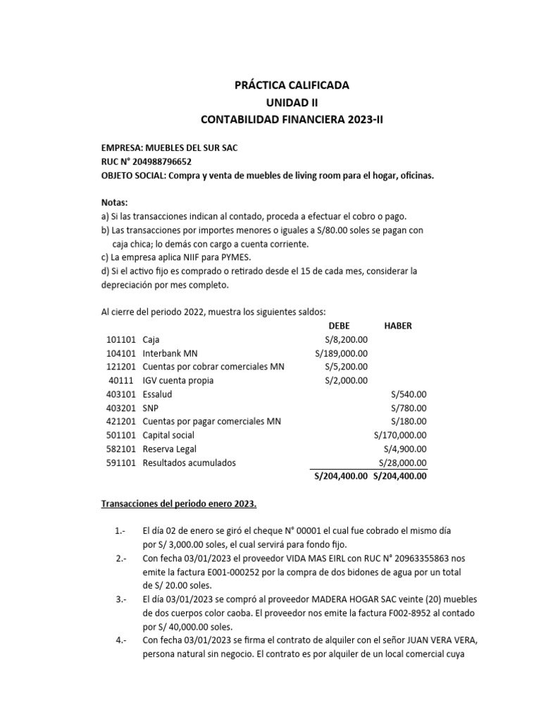 Práctica Calificada II Unidad | PDF | Economias | Business Práctica Calificada II Unidad | PDF | Economias | Business