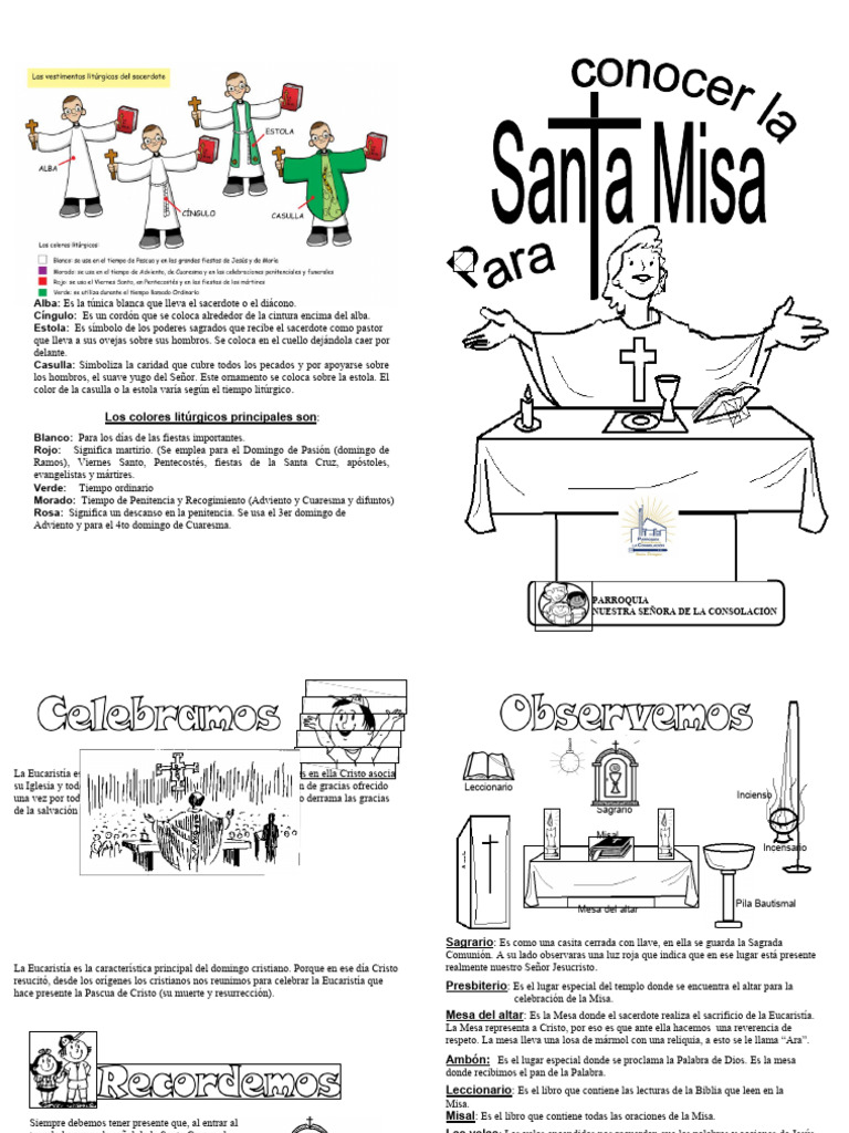 Folleto para Conocer La Misa | PDF | eucaristía | Misa (liturgia)