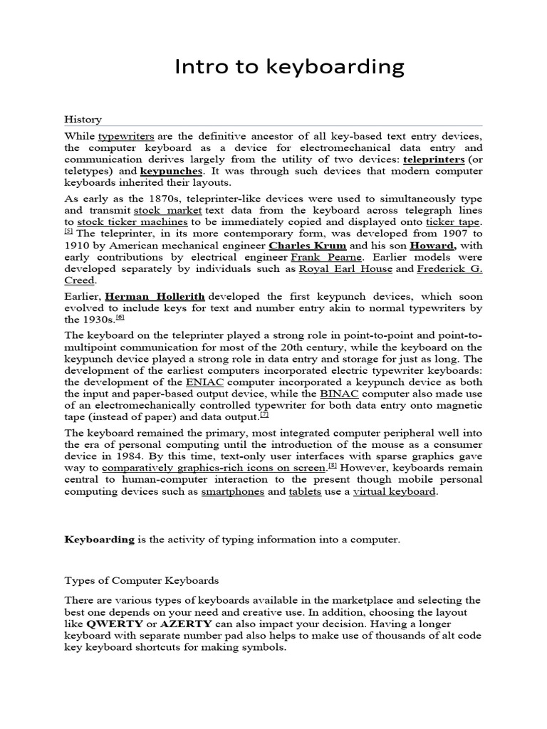 Intro To Keyboarding | PDF | Computer Keyboard | Writing Implements