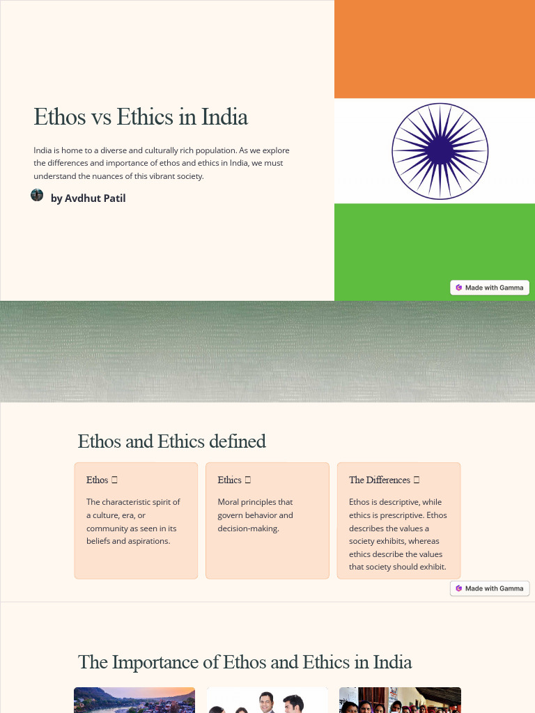 Ethos vs Ethics in Indian Society | PDF | Society | Behavior