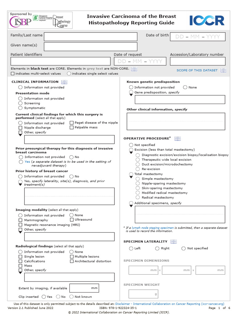 ICCR Invasive Breast 2nd Ed 2.1 Hyperlink | PDF | Breast Cancer ...